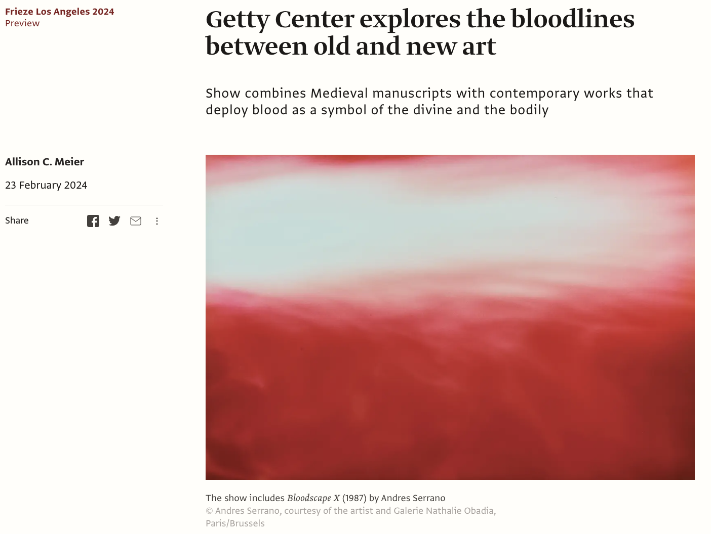 On Blood and Art – Allison C. Meier